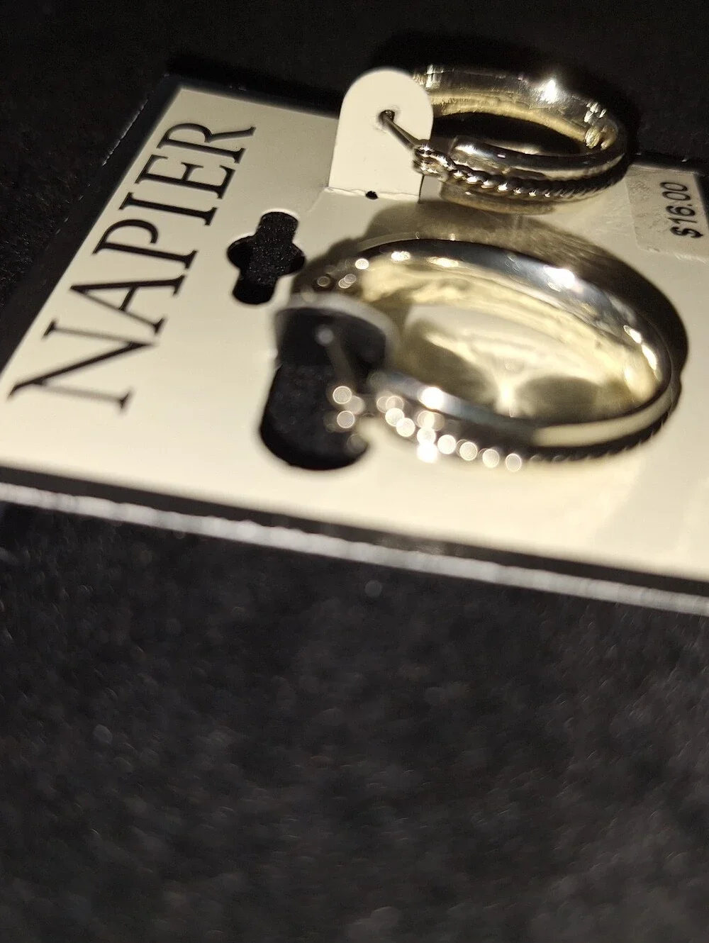 Napier | Jewelry | 35napier Silvertone Casual Twist Hoop Earrings W A ...